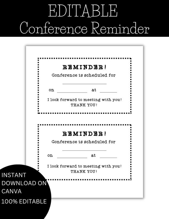 Printable Parent Teacher Conference Reminder