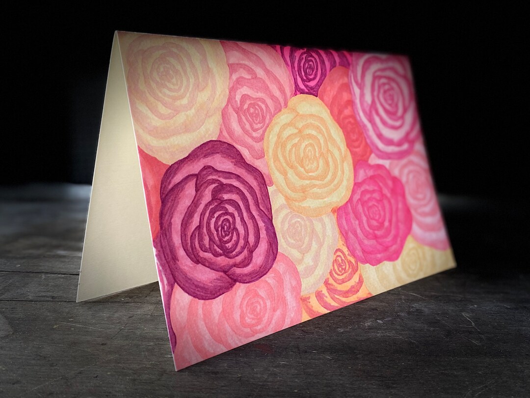 Handmade Rose Greeting Cards - Etsy