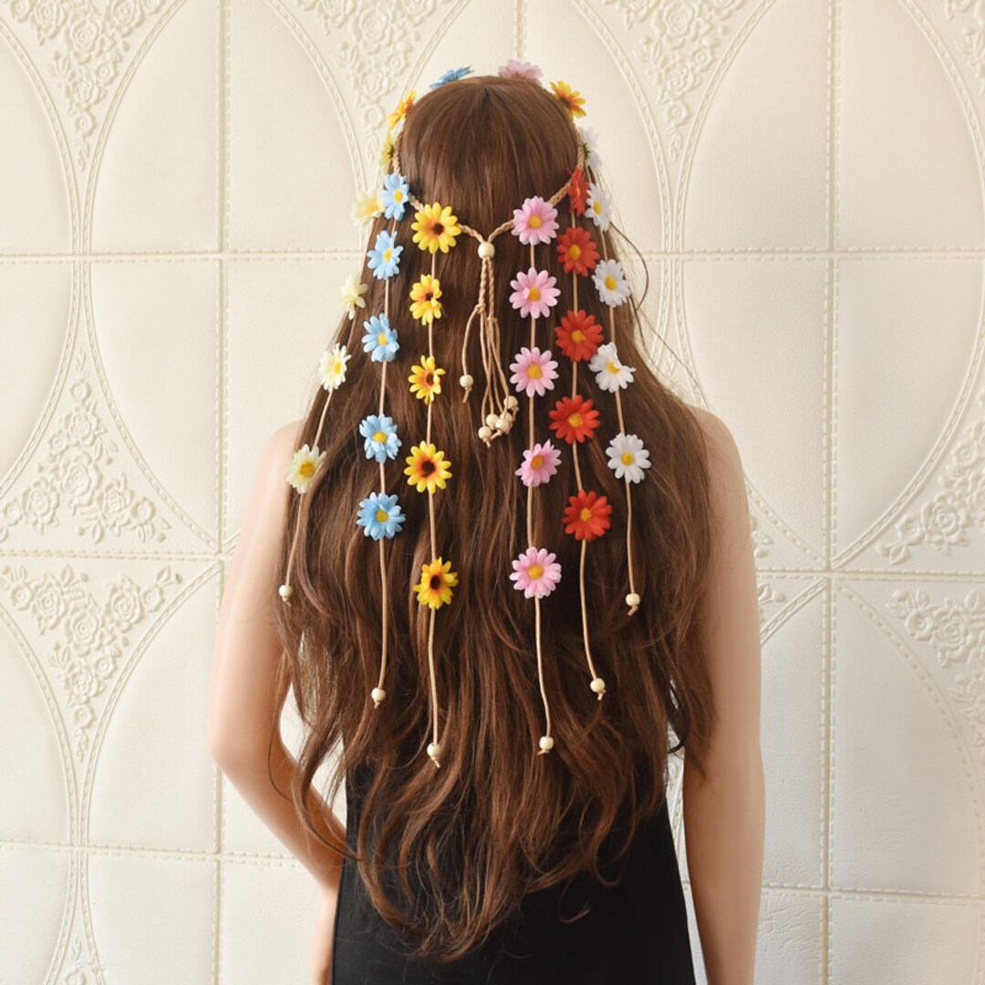 Daisy Flower Hair Decoration Boho Style Hair Band Floral Crown ...