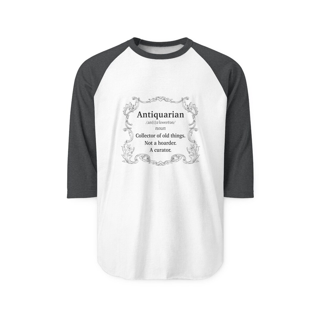 Vintage Ornate Frame Typography Raglan Shirt | Antique Script Graphic ...