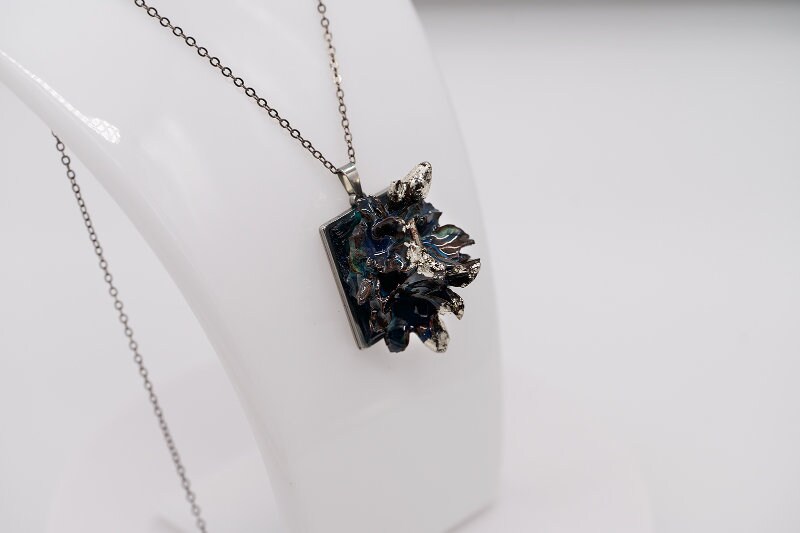 Ceramic Pendant sakura Flow Ocean Mist Stainless Steel in Silver - Etsy