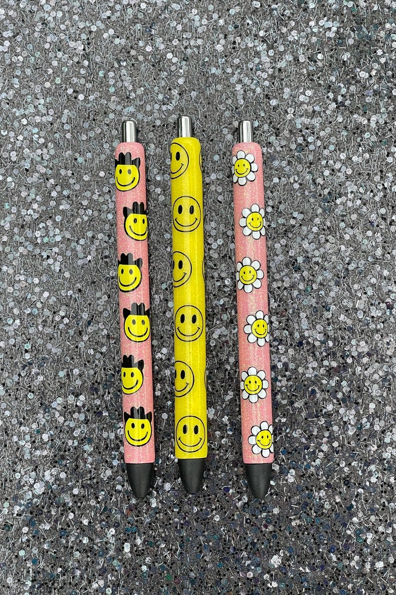 Smiley Face Pen - Paper Mate Inkjoy Gel Pen • REFILLABLE INK - Etsy