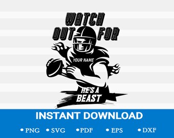 Hes a Beast Football Svg - Etsy