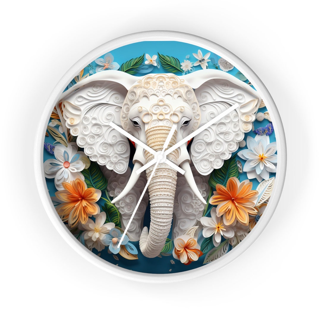 3D Elephant Wall Clock Kids Wall Clock Thai Elephant - Etsy