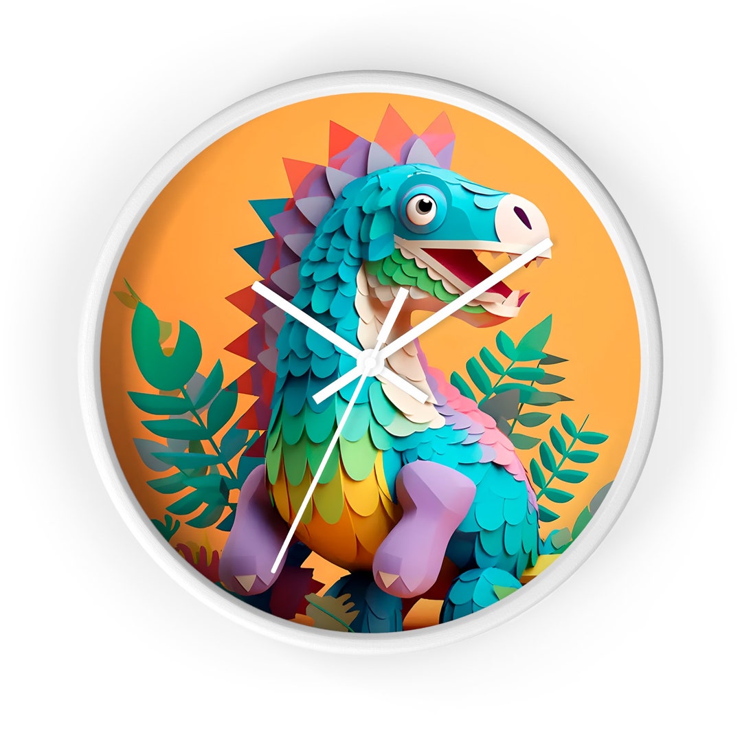3D Cute Dinosaur Wall Clock Decor Dinosaur Wall Art - Etsy