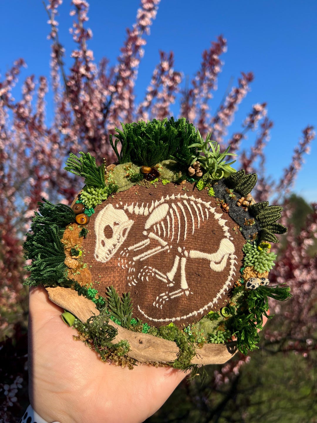 Hand Embroidered Fox Skeleton - Etsy