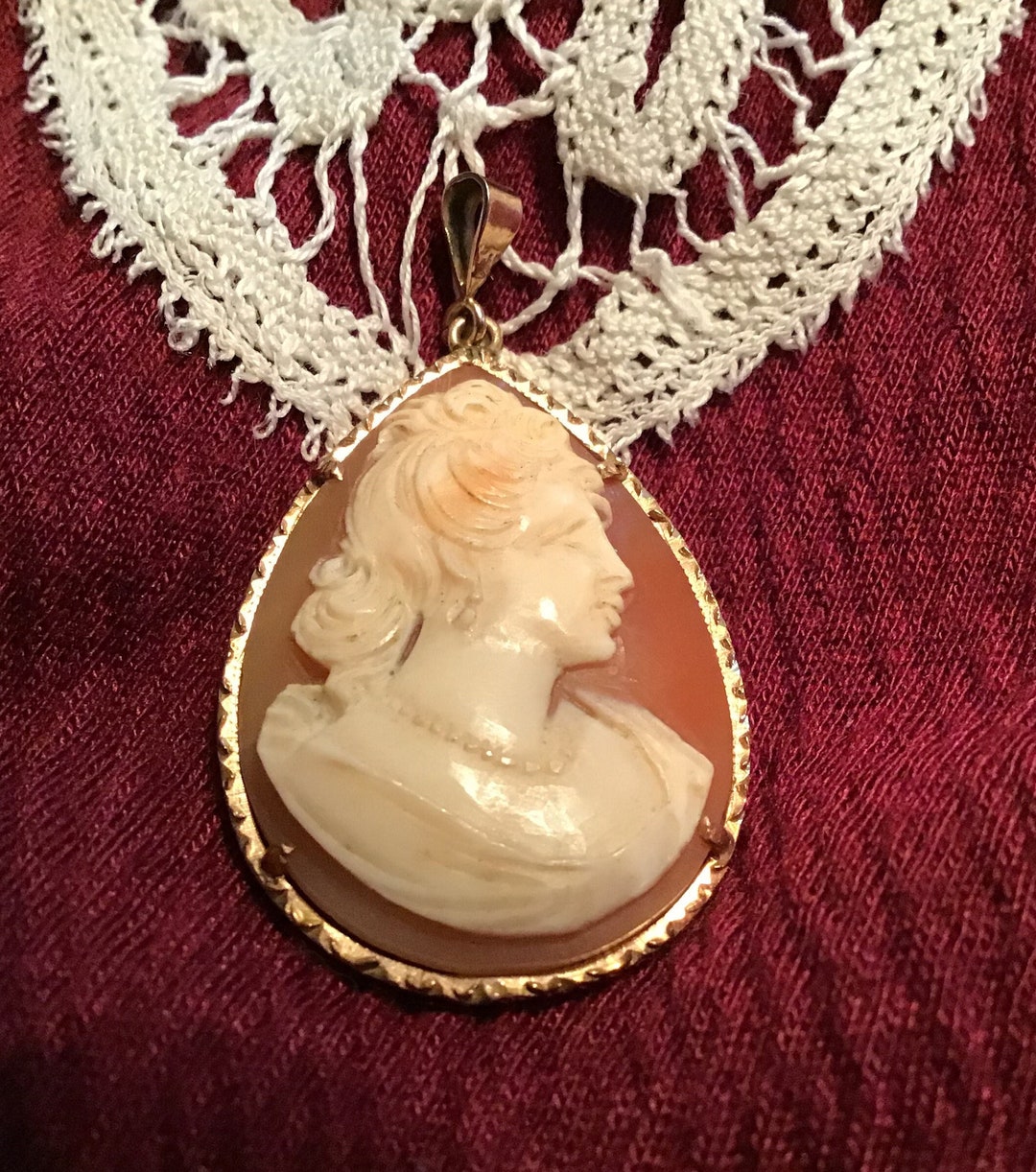 Very Rare C1950 18k Carved Teardrop Cameo Made in Italy - Etsy