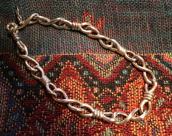 Awesome Unique Link Sterling Silver Chain Bracelet - Gem