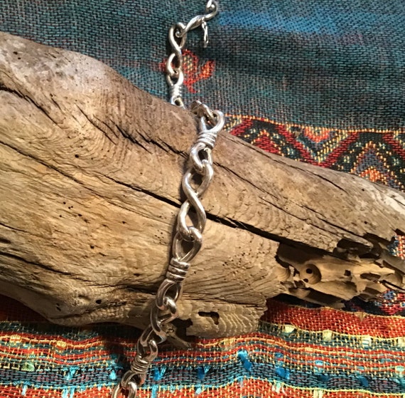 Awesome Unique Link Sterling Silver Chain Bracelet - Gem