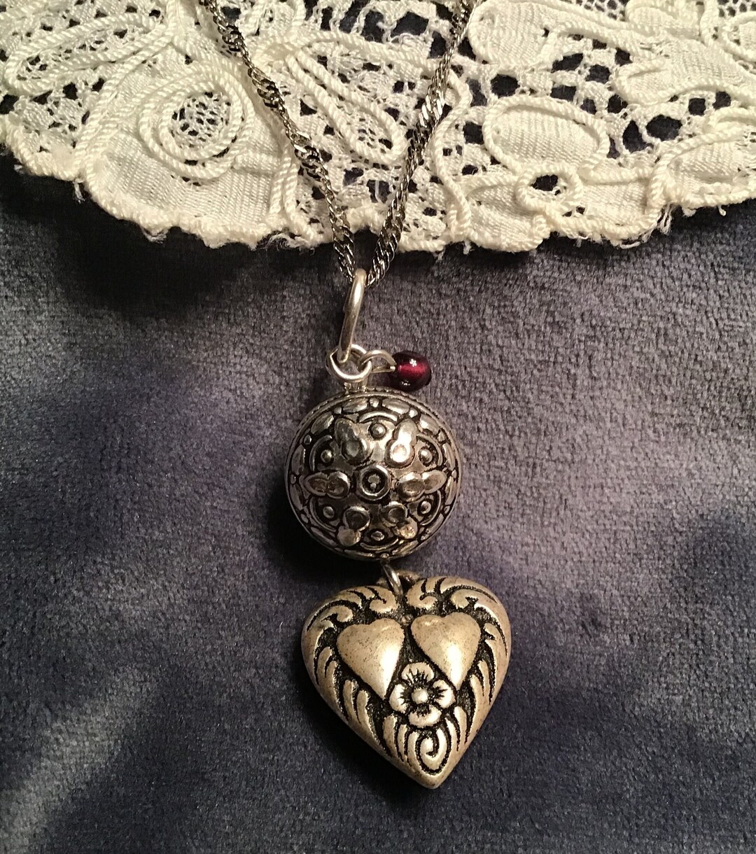 Lovely Unique Antiqued Heart Drop Necklace - Etsy