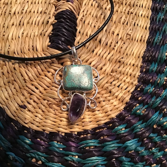 Stunning Artisan Made Turquoise & Amethyst Modernist … - Gem