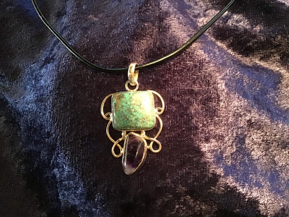 Stunning Artisan Made Turquoise & Amethyst Modernist … - Gem