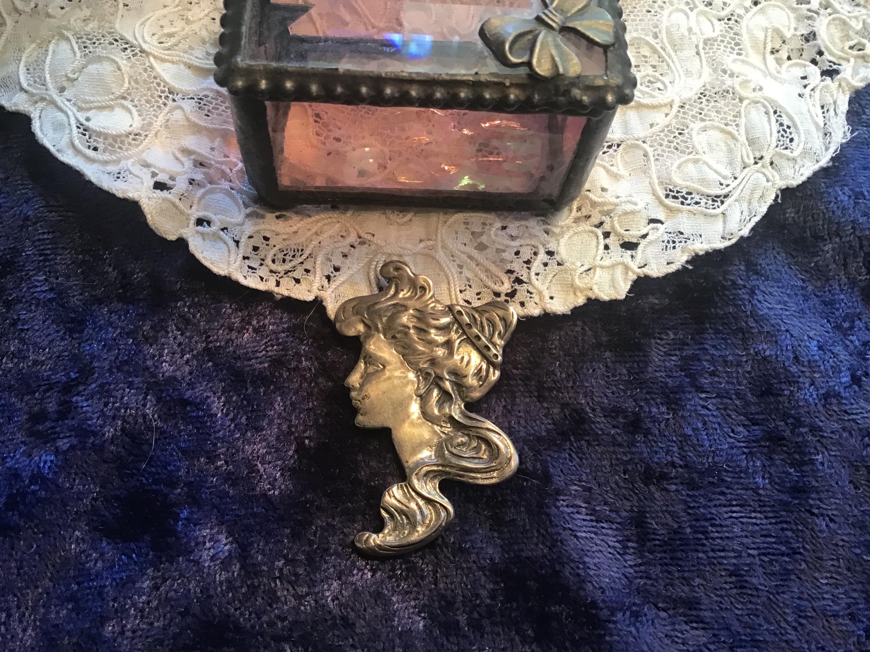Antique Art Nouveau Sterling Silver Lady Brooch Pendant, C1915 - Etsy