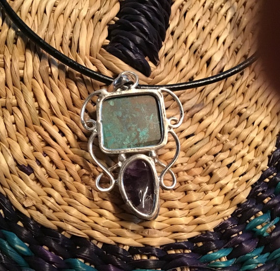 Stunning Artisan Made Turquoise & Amethyst Modernist … - Gem