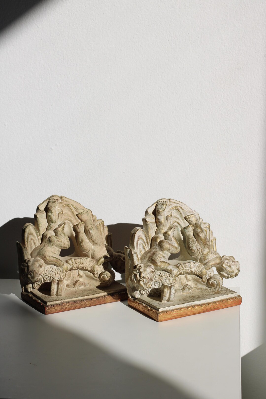 Set of 2 Vintage Cherub Cupid Ceramic Wall Shelves - Etsy