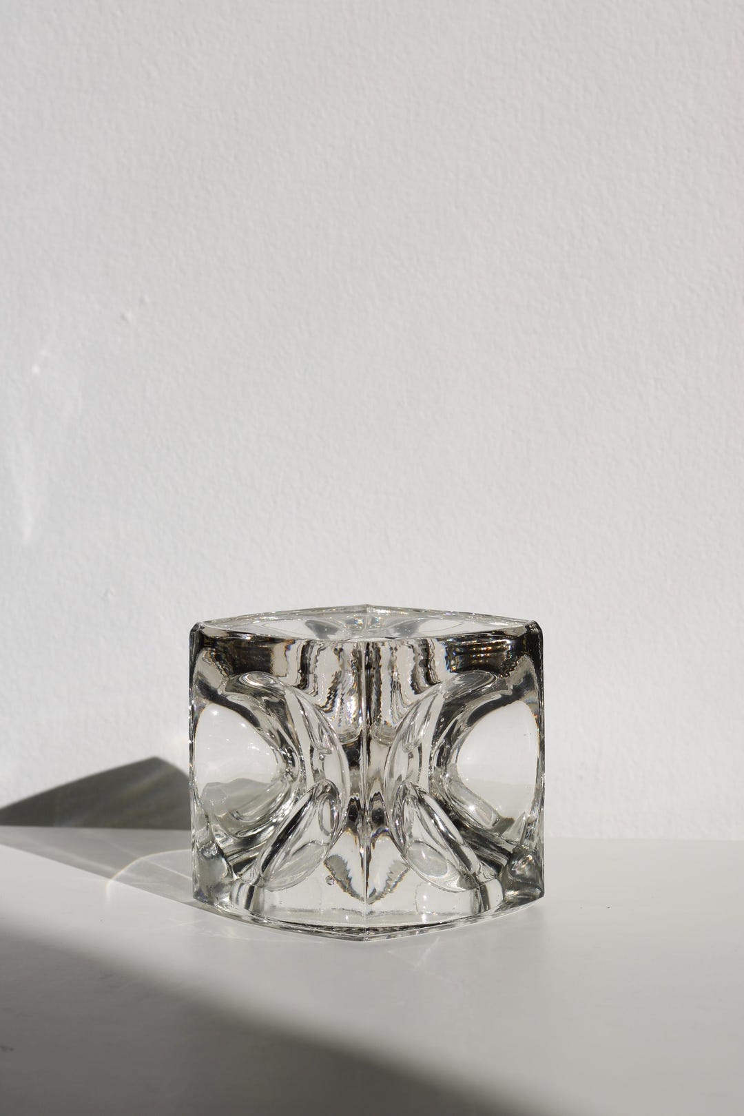 MCM Cube Candlestick Ice Cube Glass Candle Holder - Etsy