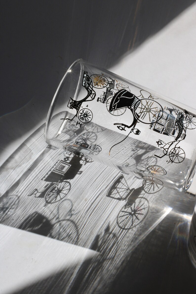 Set of 2 Vintage Libbey Horseless Carriage Glasses - Etsy