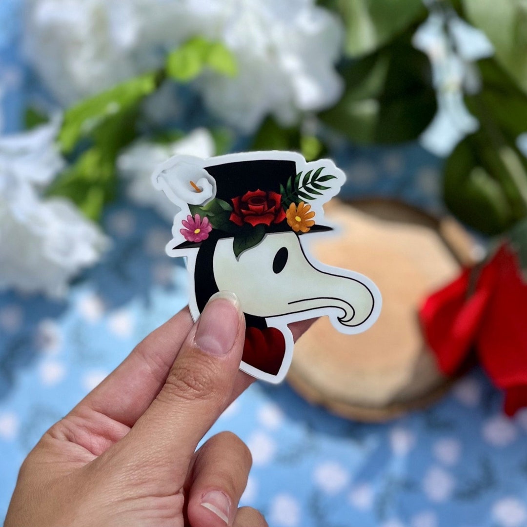 Plague Doctor Flower Crown Die Cut Vinyl Sticker Plaguecore Sticker ...