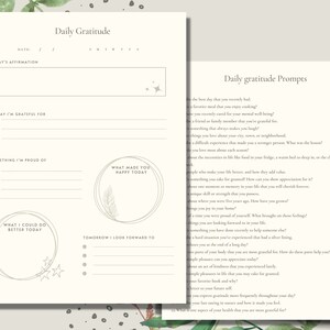 Mindfulness Gratitude Journal Printable, Template, Self Care Planner ...