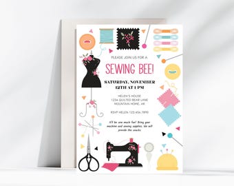 Blue Quilting | Sewing Invitation - Etsy