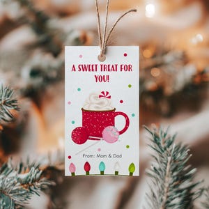 Holiday Sweet Treat Tags, Hot Cocoa & Cake Pop Tags, Editable Gift Tags ...