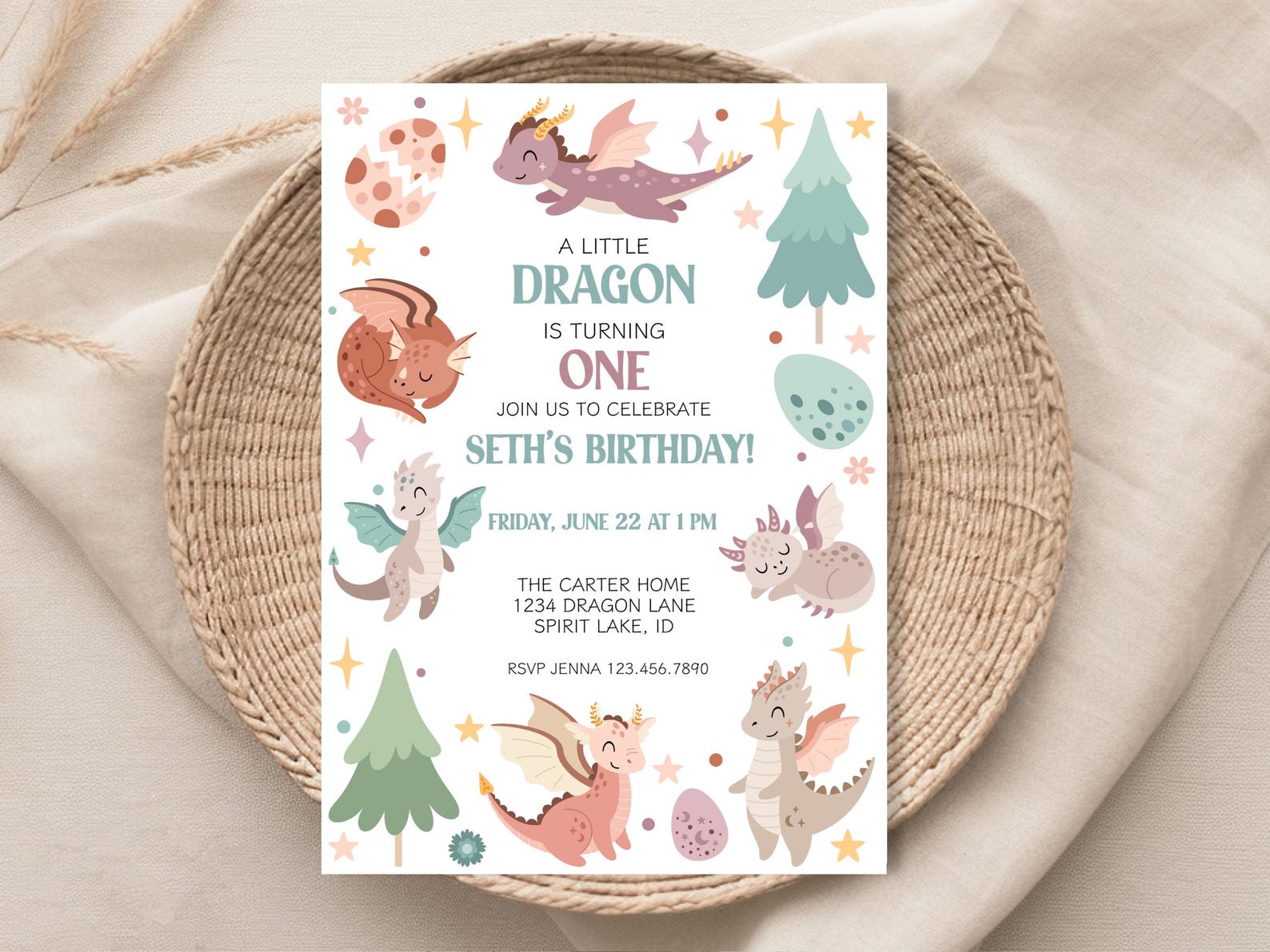Dragon Birthday Invitation, Calling All Dragons Party, First Birthday ...