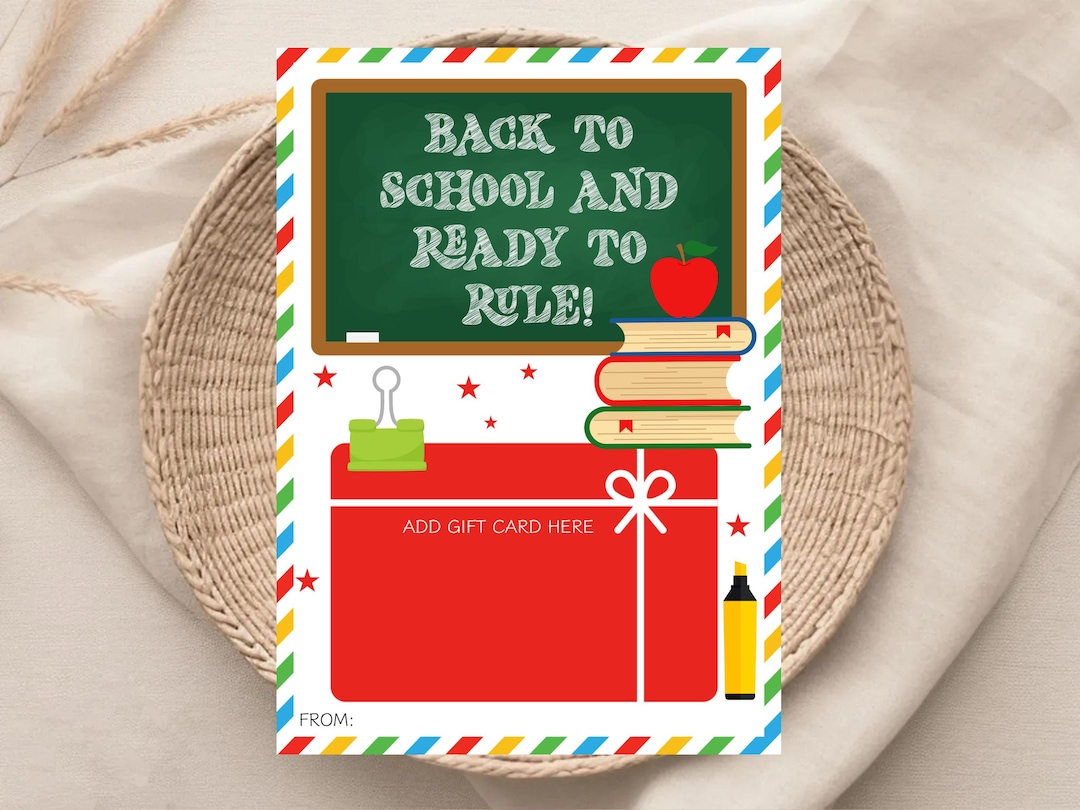 Back to School Gift Card Holder, First Day of School Teacher Gift ...