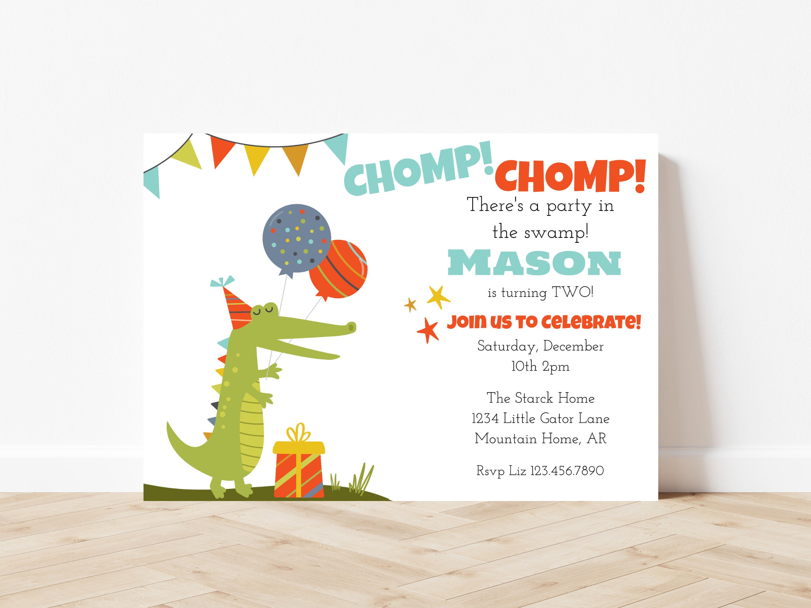 Alligator Birthday Party Invitation/ Printable Alligator - Etsy