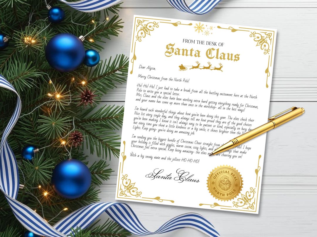 Editable Santa Letter Template, Christmas Personalized Santa Claus ...