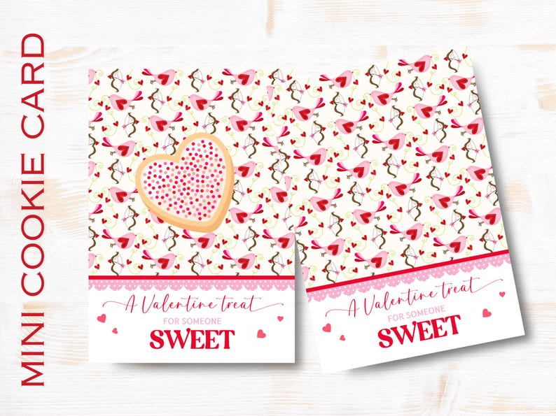 Printable Valentine Cookie Card: School Party Favor (editable Template ...
