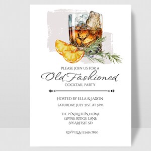 Old Fashioned Cocktail Party Printable Invitation/ Old Fashioned ...