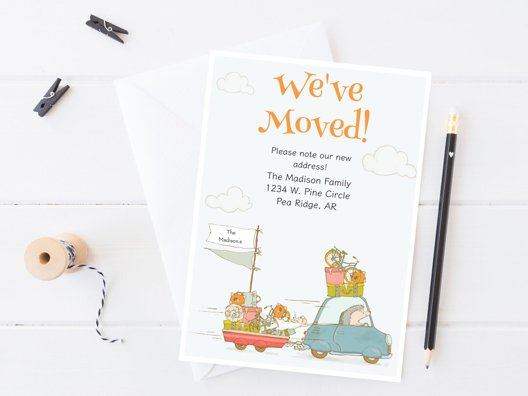Printable New Address Card Template, Editable We've Moved Announcement ...