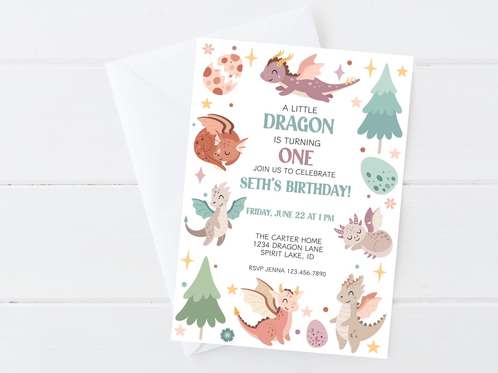 Dragon Birthday Invitation, Calling All Dragons Party, First Birthday ...