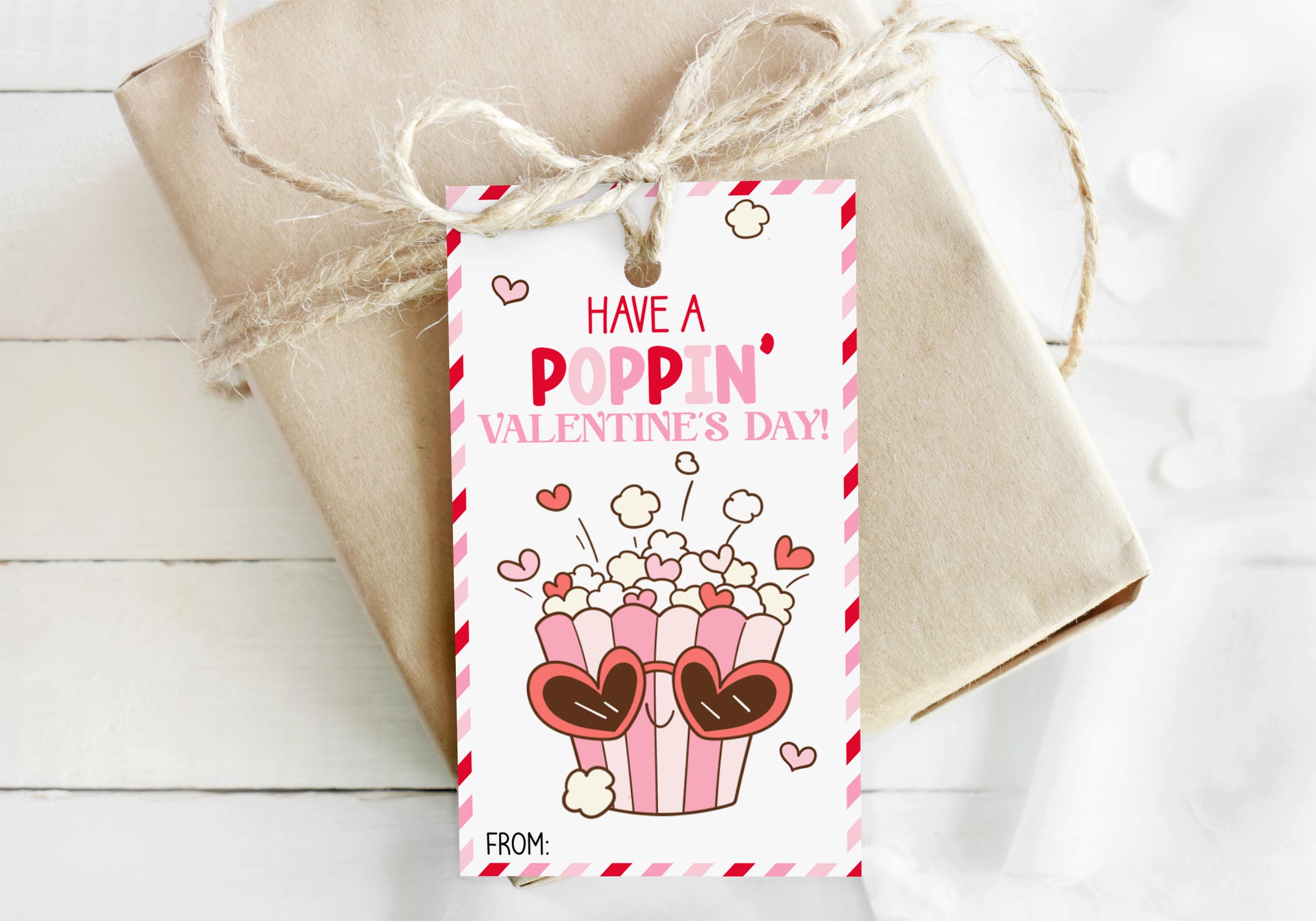 Have A Poppin' Valentine's Day Tag, Groovy Popcorn Valentine's Day Gift ...