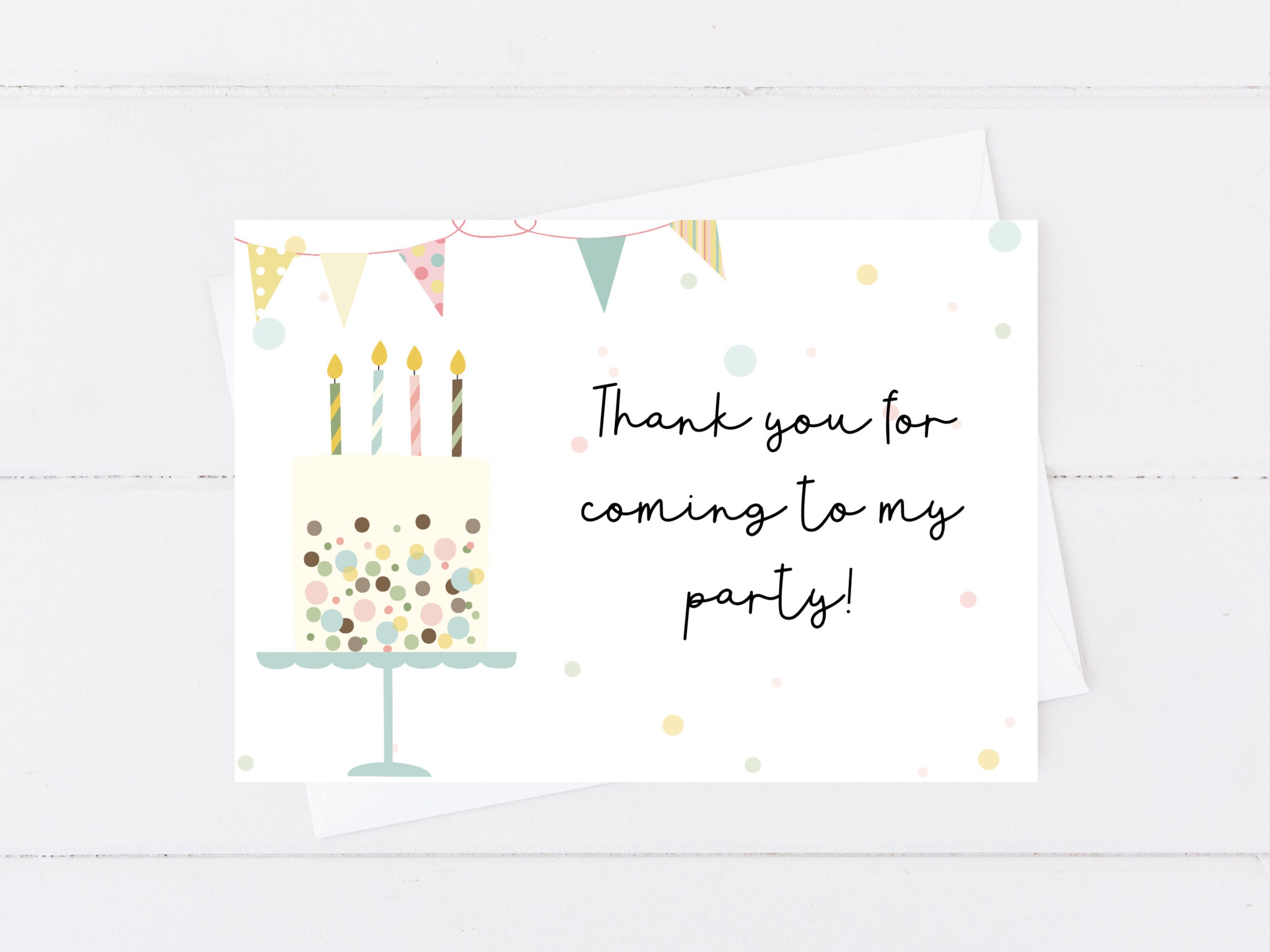 Printable Birthday Cake Thank You Card/ Editable Thank You Card ...