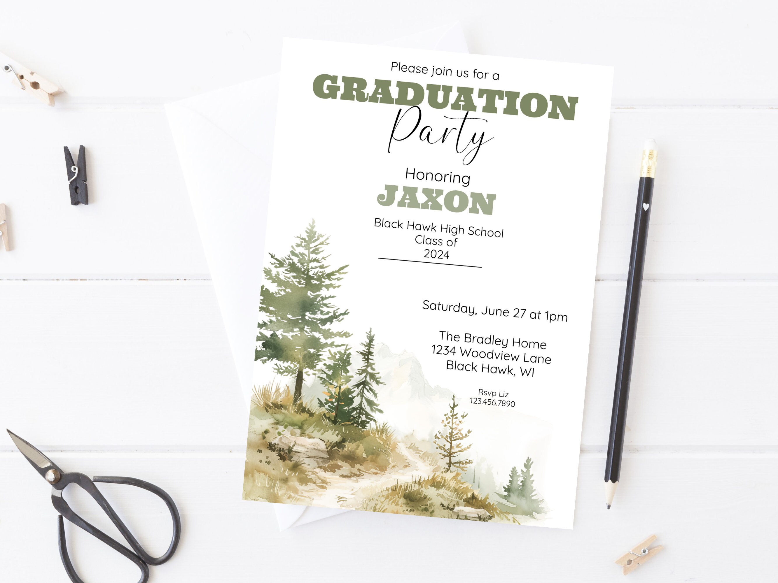 Graduation Party Invitation, Printable 2024 Graduation Invite, Editable ...