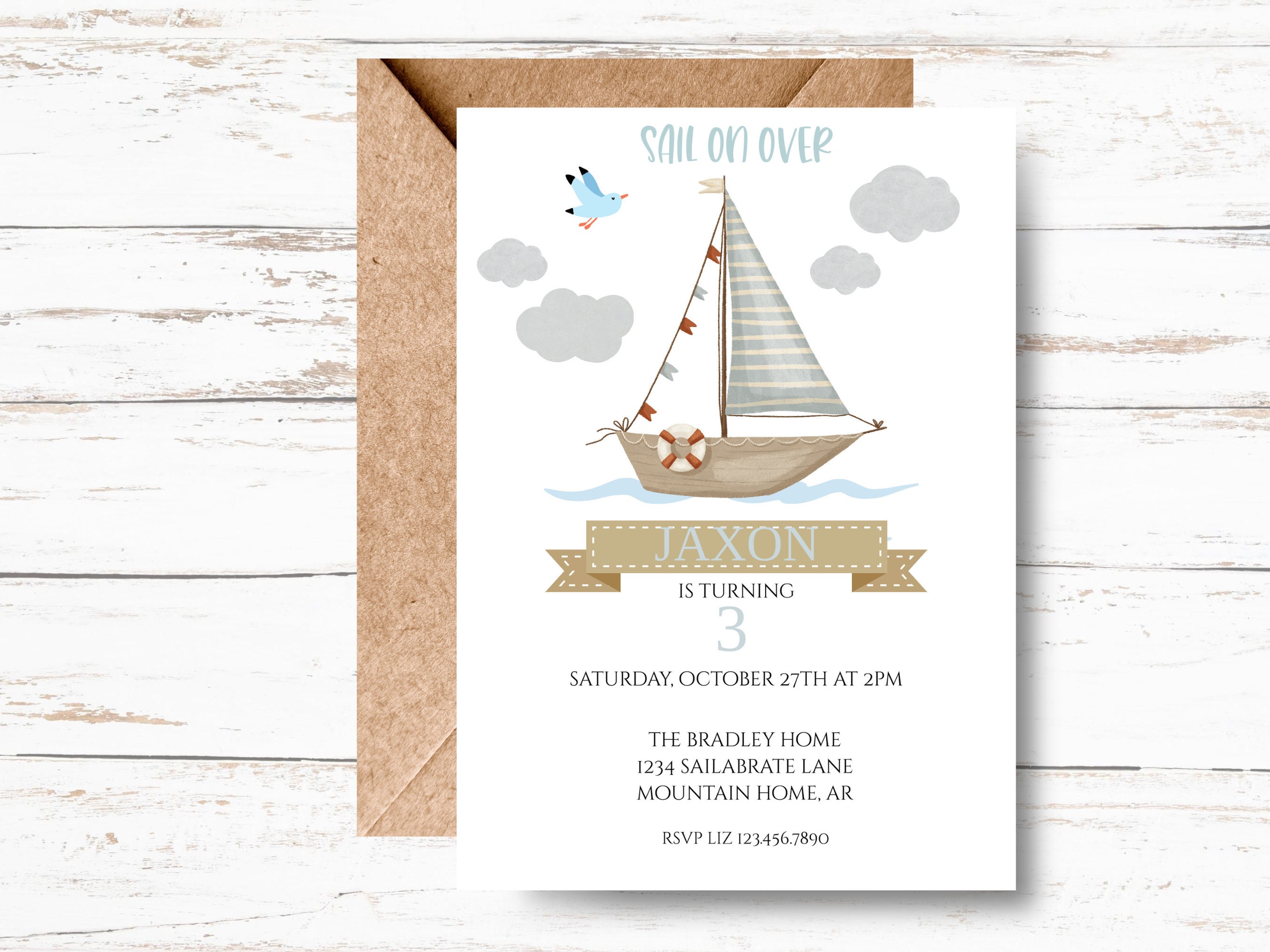 Sailing Birthday Invitation/ Printable Boating Birthday - Etsy
