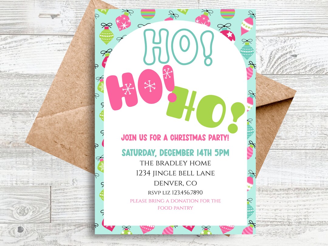 Christmas Party Invitation/ Printable Modern Christmas Party - Etsy