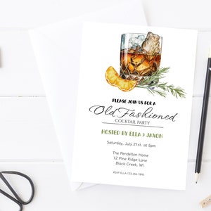 Old Fashioned Cocktail Party Printable Invitation, Old Fashioned ...
