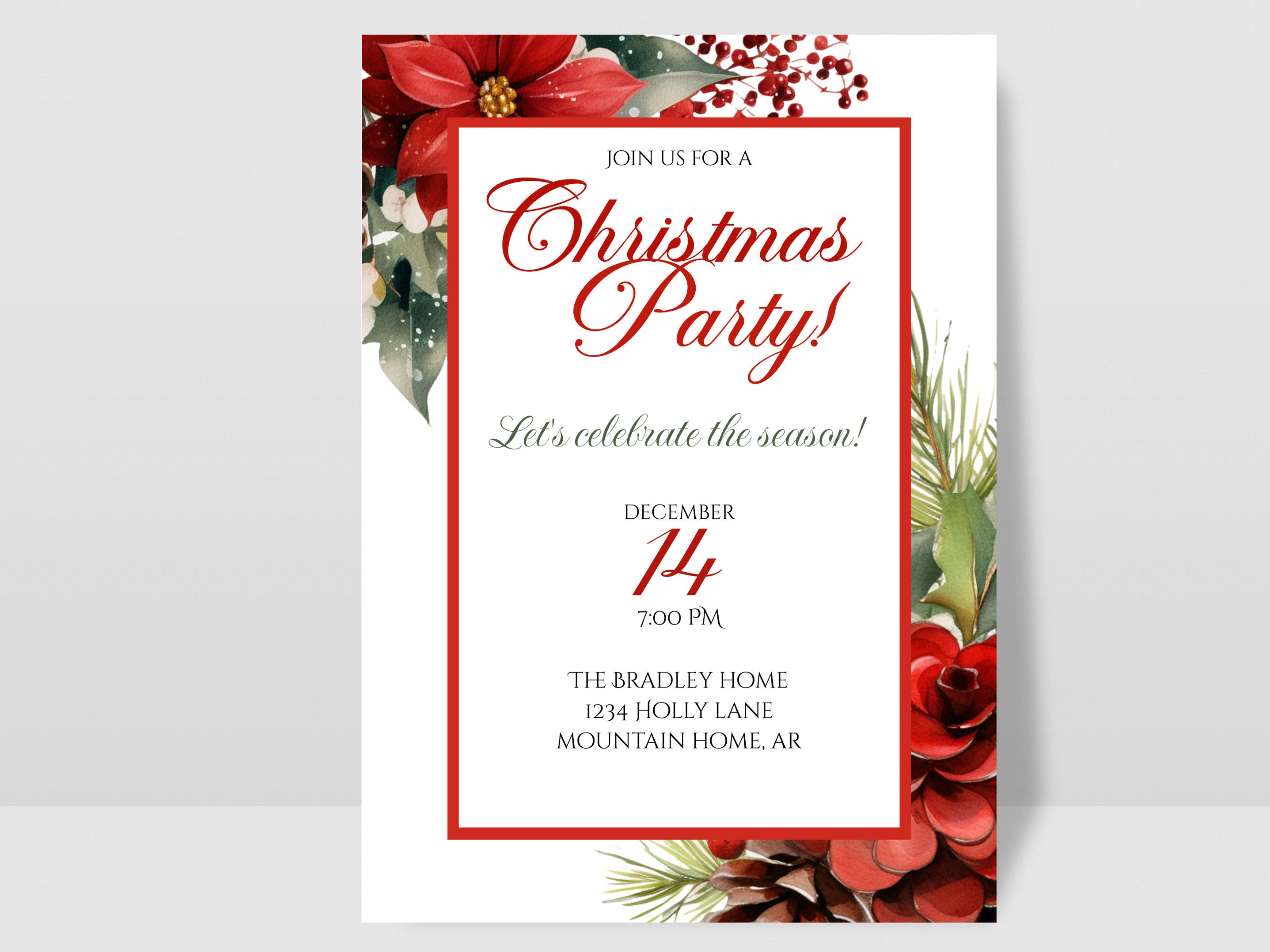 Editable Christmas Party Invitation/ Printable Holiday Party - Etsy