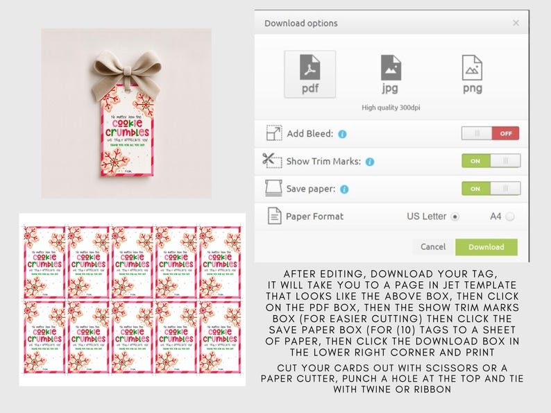 Christmas Cookie Thank You Tags, No Matter How the Cookie Crumbles Tag ...
