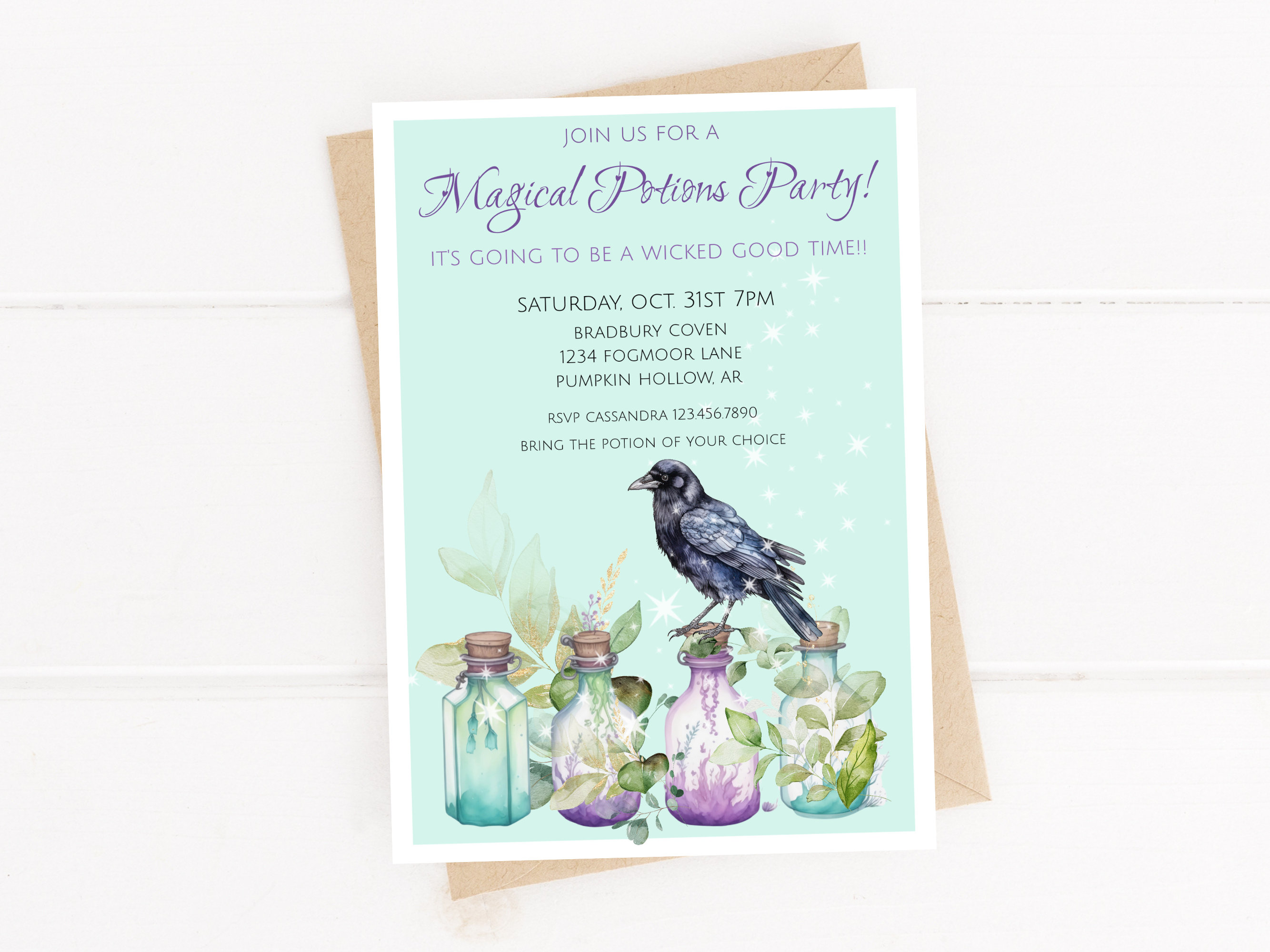Halloween Party Invitation/ Magical Potions Party Invite/ Instant ...