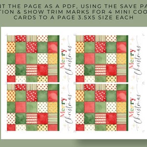 Christmas Mini Cookie Card, Country Christmas Cookie Tag, Holiday ...