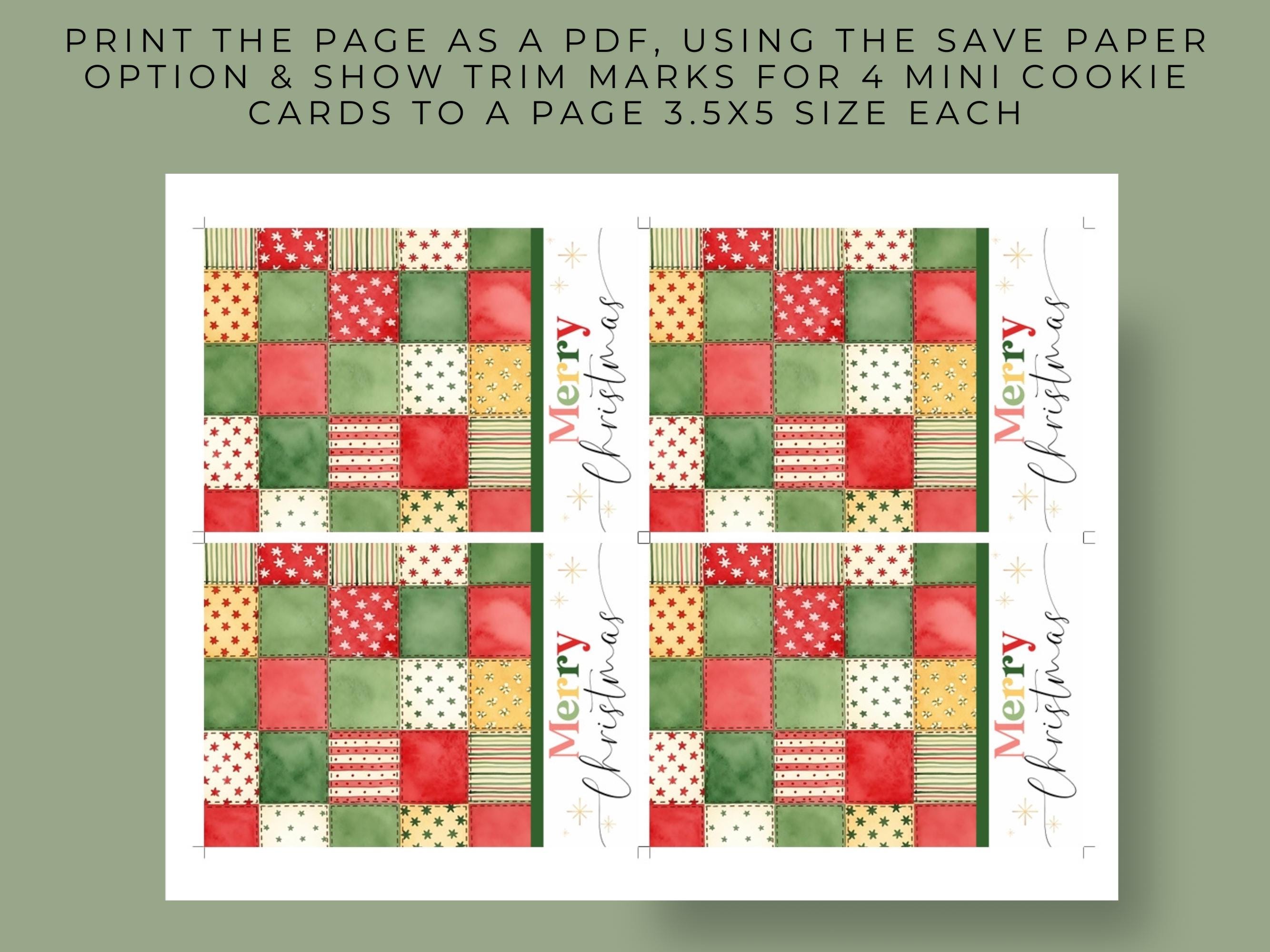Christmas Mini Cookie Card, Country Christmas Cookie Tag, Holiday ...