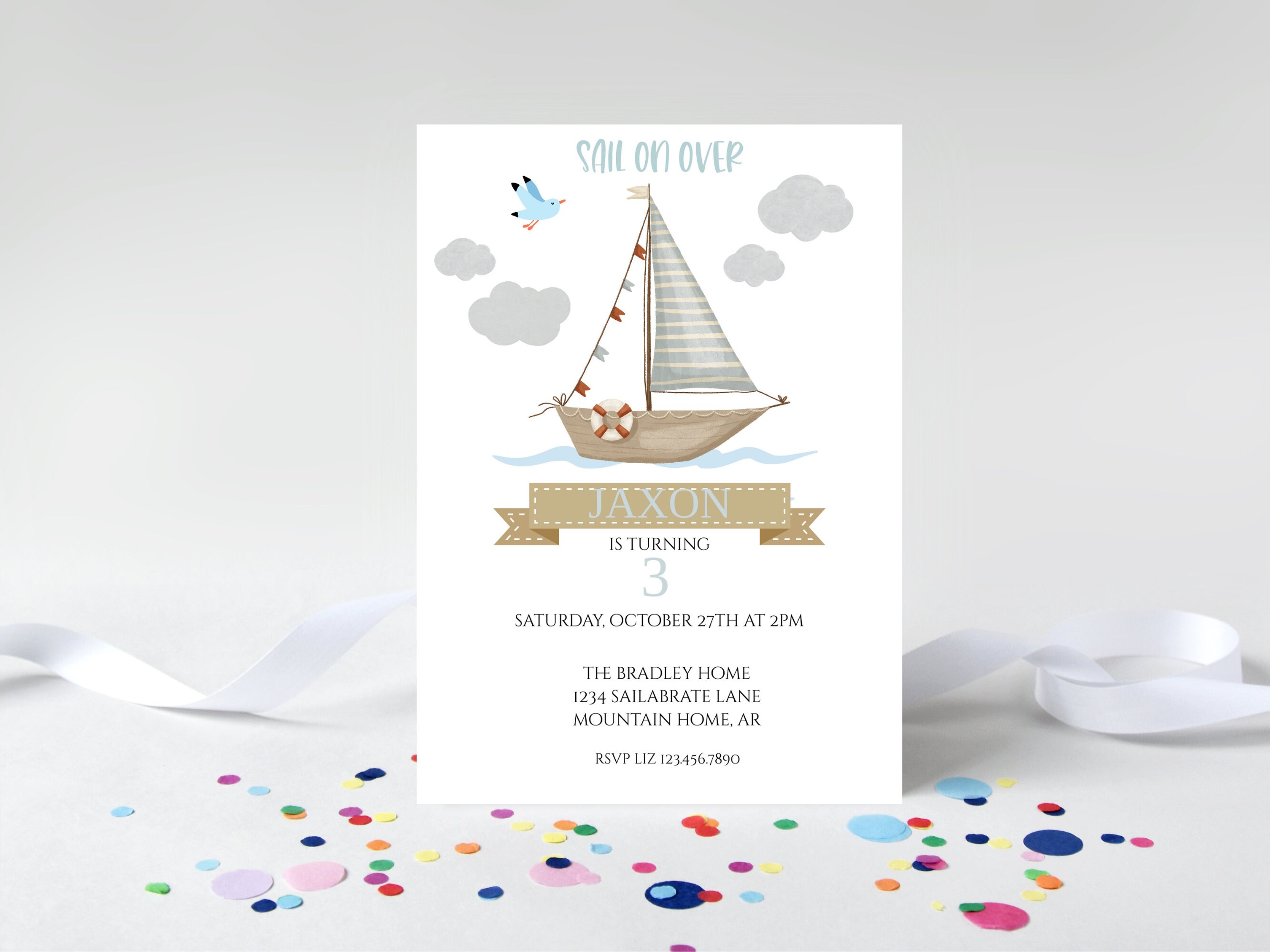 Sailing Birthday Invitation/ Printable Boating Birthday - Etsy