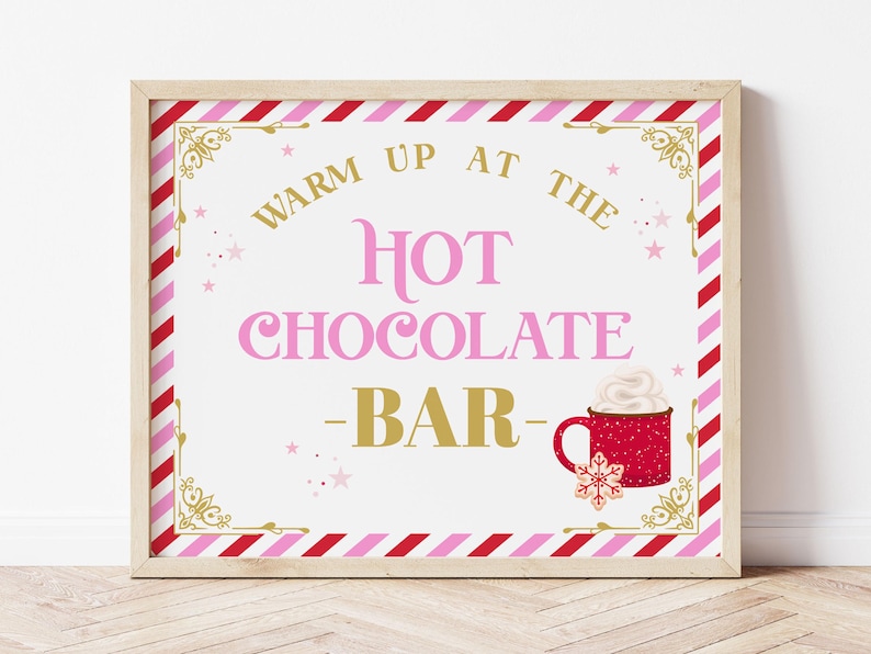 Hot Cocoa Bar Sign Template, Hot Chocolate Bar Printable, Kids Holiday ...