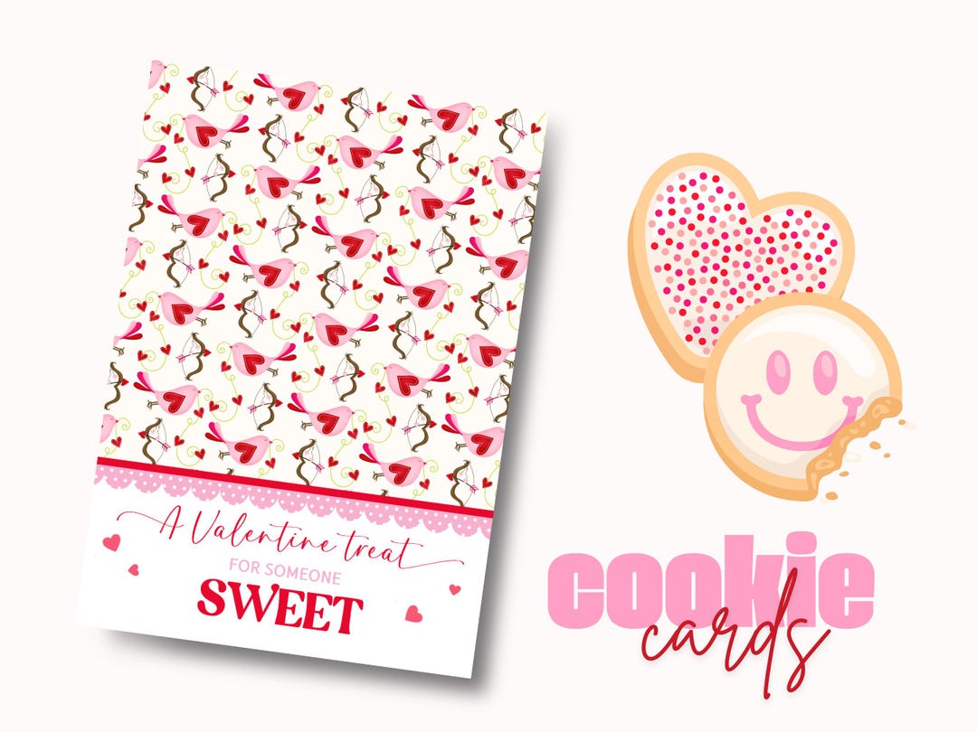 Printable Valentine Cookie Card: School Party Favor (editable Template ...
