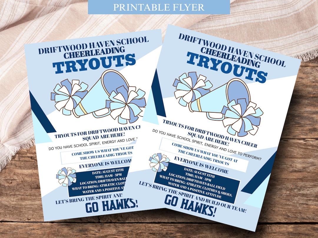 Editable Cheer Tryout Flyer, Sideline Cheer Flyer, Competition ...