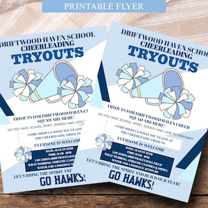 Editable Cheer Tryout Flyer, Sideline Cheer Flyer, Competition ...