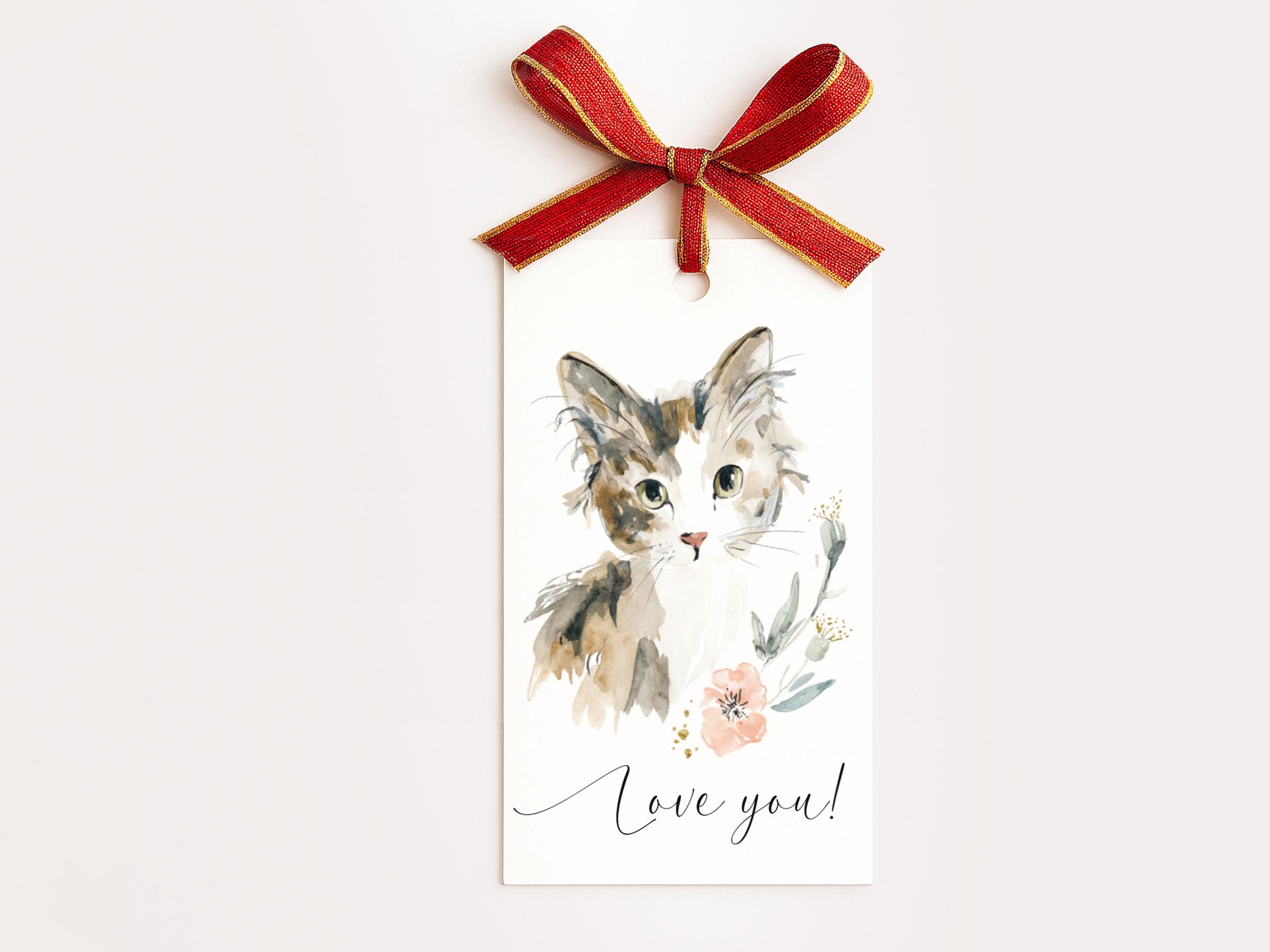 Editable Cat Gift Tag, Cat Lover Gift Tag, Gift for Pet Owner Tag ...